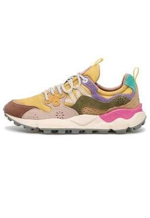 Flower Mountain Baskets en su&egrave;de et Tissu Technique, Jaune- 37