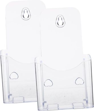 Cabilock 2 St&uuml;ck Acryl Prospekthalter Wand Tischmontage Stabiler Transparenter Brosch&uuml;renhalter Kompakter Dokumentenst&auml;nder F&uuml;r B&uuml;ro Schule Zuhause Zur &Uuml;bersic