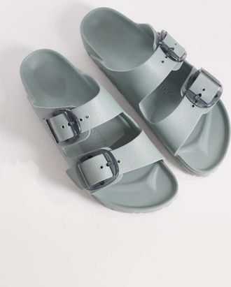 Birkenstock Arizona - Sandales &agrave; large boucle en EVA - Sauge pur-Bleu