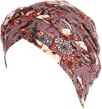 Generic Casquette turban tressée ethnique turban couvre-chef couverture imprimé chapeau bandeau bandeau noeud, gris, Taille unique