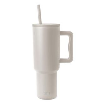 Simple Modern Thermobecher mit Strohhalm und Griff | Isolierter Edelstahl-Trinkbecher Eiskaffee-Reisebecher | Geschenke f&uuml;r Frauen und M&auml;nner | Trek | 1180ml | Almo