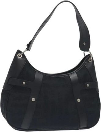 Ferragamo Pre-owned Toile sacs-main - Femme - Pre-owned - Noir - Taille: ONE Size