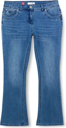 Million X Damen Victoria Flares Jeans, Stone Blue Denim, 34W / 30L