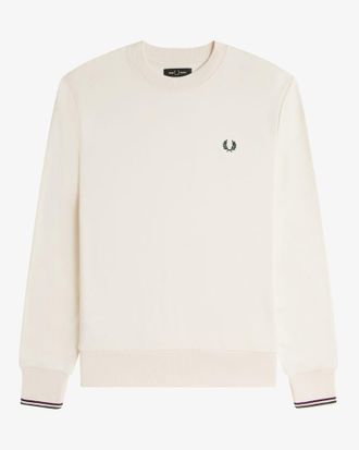 Fred Perry Sweatshirt aus Baumwolle mit Logo-Stickerei und Streifenakzenten in