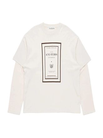Acne Studios Layered Logo-Graphic T-Shirt - Beige