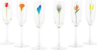 Pylones Set de 6 flûtes à Champagne - Champ de fleurs