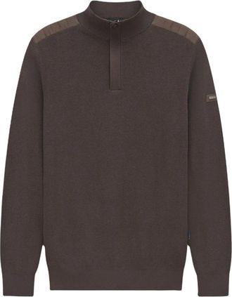 Bugatti Pull demi-zipp&eacute; - Homme - Pulls - Brun - Taille: L