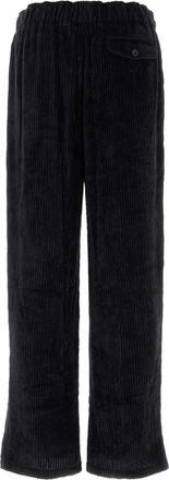 Giorgio Armani Mens Charcoal Corduroy Wide-Leg Pant Anthracite Exterior: Viscose Pantaloni Trousers