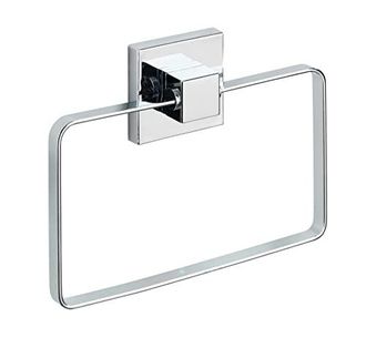WENKO Vacuum-Loc Anneau Porte-Serviettes en Acier INOX Quadro Porte-Serviettes Brillant