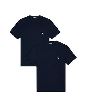Emporio Armani Core Logoband 2-Pack Lot de 2 t-Shirts &agrave; col Rond, Armani Blue/Armani Blue, XXL Homme