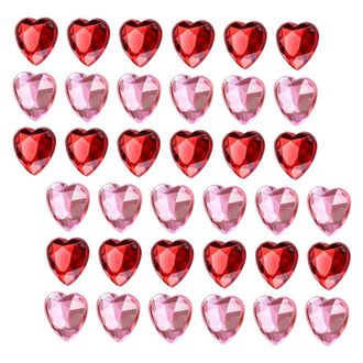 Amosfun 400 St&uuml;ck Herzf&ouml;rmige Kunststoff Deko Harzherzen Vasenf&uuml;ller Rot Pink Tischstreuer Valentinstag Selbstgemacht Bastelaccessoires Hochzeit Party