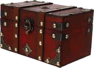 DOITOOL Holz aufbewahrungsbox Retro Stil Quadratische Desktop Organizer aus Nat&uuml;rlichem Robustem Holz Multifunktionale Schmuck Kleinteilebox Kleine Vintage Ho