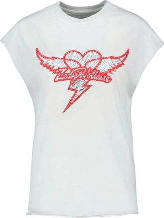 Zadig&Voltaire Femme, Tops, Blanc, Taille: 38 FR Cloe T-Shirt