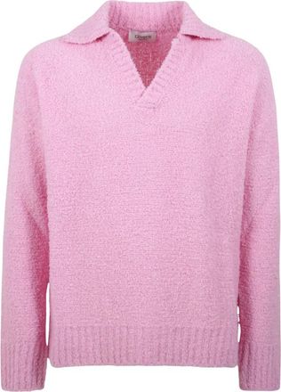 Laneus Boucl&eacute;-Strickpullover - - Knitwear - Herren - Rosa - S