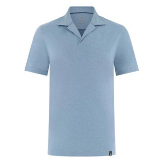 Boggi Milano Homme, Tops, Bleu, Taille: XL Polo en m&eacute;lange de Tencel, polyester et lin