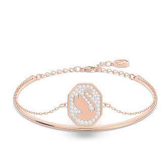 Swarovski Femme, Accessoires, Rose, Taille: ONE Size Bracelet Cygne Blanc Or Rose