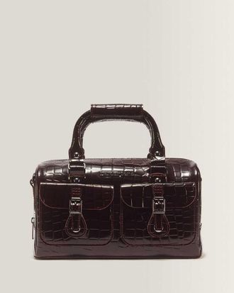 Dr. Martens Top Handle Croc Emboss Leder Tasche in Rot
