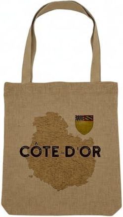 Fabulous Sac Shopping Tote Bag Aspect Lin - C&ocirc;te-dOr 21 Departement Dijon Carte Ancienne Bourgogne - Sac de Courses Toile Epaisse 360g Beige Naturel Cabas Port