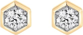 Sara Weinstock puces doreilles en or 18ct ornées de diamants Honeycomb