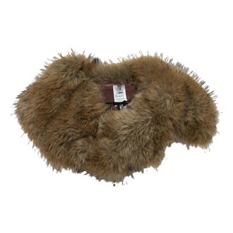 N&deg;21 Kunstfell-Kragen mit Bandverschluss und Futter - - Accessories - Damen - Braun - ONE SIZE