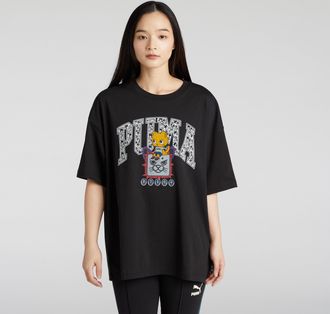 Puma NEKOSAN x HOOPS DYLAN Graphic Oversized T-Shirt Unisex, Kleidung, Schwarz, M