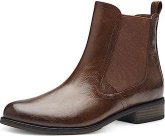 Marco Tozzi Bottines Chelsea élégantes en cuir synthétique pour femme, café, 42 EU