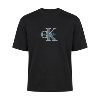 Calvin Klein Jeans Homme, Tops, Noir, Taille: 2XL T-Shirt Imprim&eacute; &agrave; Col Rond et Manches Courtes