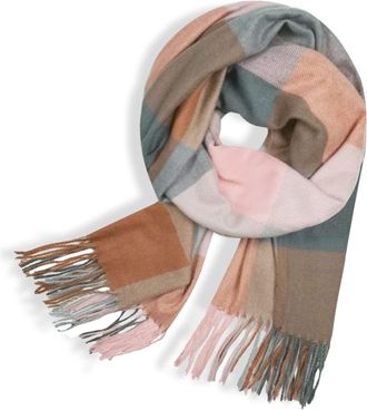 Glamexx24 Schal Damen Winter Kariert Fashion: Damen Winter Schal, Strickset Schal &uuml;bergro&szlig;er Quadratisch Deckenschal Deckenschal Halstuch Streifen Muster Franse