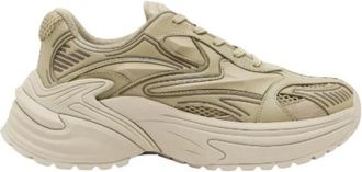 Emporio Armani Suede and Mesh Sneakers - - Shoes - Herren - Beige - 40 EU