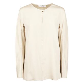 Max Mara Seidenbluse aus Cr&ecirc;pe de Chine - - Blouses & Shirts - Damen - Beige - 2XS