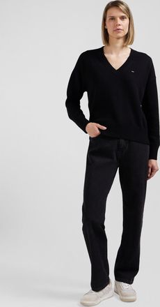 Eden Park Pull Col V En Laine Et Coton Noir Coupe Relaxed
