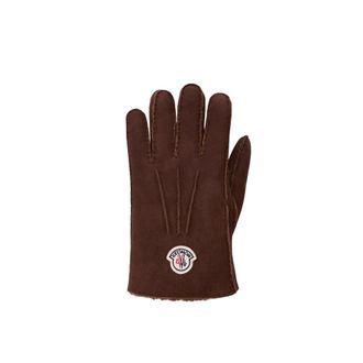 Moncler Moncler Leather Gloves, Men, Brown, Size: Xl
