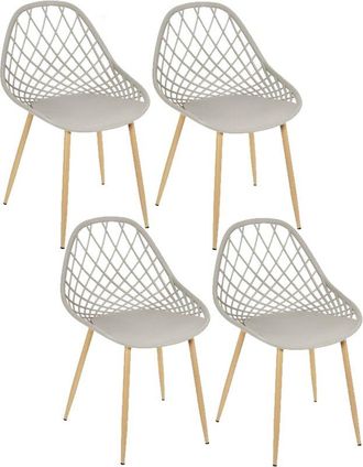 Toilinux Lot de 4 chaises dext&eacute;rieur Malaga en polypropyl&egrave;ne
