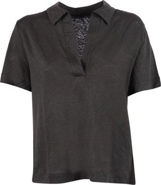 Majestic Filatures Femme, Tops, Gris, Taille: 44 FR Polo manica corta