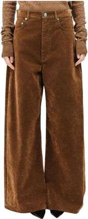 Sportmax Femme, Jeans, Brun, Taille: W27 Flocked Denim Pants