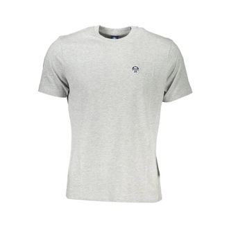 North Sails Homme, Tops, Gris, Taille: 2XL T-shirt en Coton Gris avec Logo
