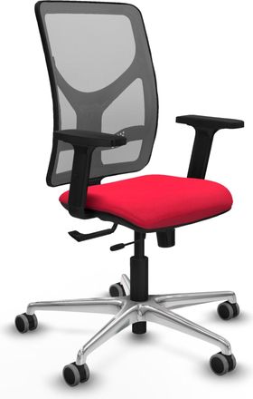 Piqueras y Crespo B&uuml;rostuhl, rot, mit 2D-Armlehnen, h&ouml;henverstellbare Lendenwirbelst&uuml;tze, ausgestattet mit Syncro/Traslack und Schneideschaum, mit Rollen von 65 mm, Par