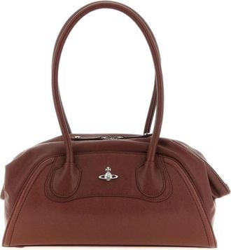 Vivienne Westwood Orb Logo Leder Henkeltasche - - Bags - Damen - Braun - ONE SIZE