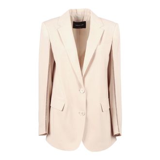 Fabiana Filippi Giaccia Over con Coulisse Dietro in Frescolana - - Jackets - Damen - Rosa - S