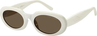 Marc Jacobs unisex, Accessoires, Beige, Taille: 53 MM Oval Lunettes de soleil