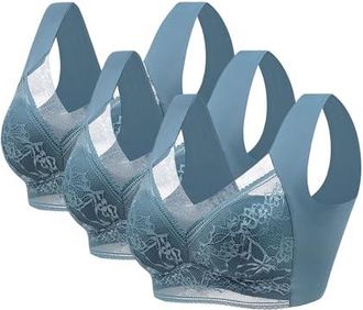 Generic Soutien-gorge en dentelle pour femme confortable anti-sagging soutien-gorge correction de sport grande taille d&eacute;bardeur avec bustier int&eacute;gr&eacute;, h, 5XL