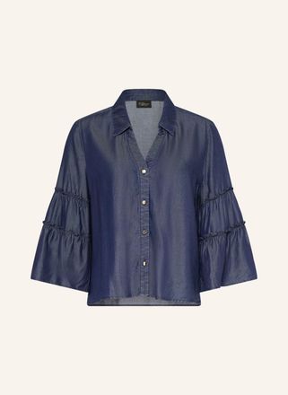s.Oliver Black Label S.Oliver Black Label Bluse In Jeansoptik Mit 3/4-Arm blau