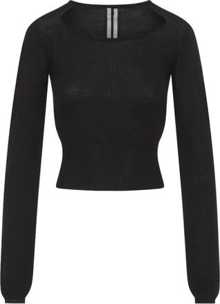Rick Owens Slashed Cropped Pull Top - - Knitwear - Damen - Schwarzk - XS