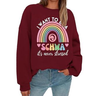 Generic Sweat-shirt pour femme avec imprim&eacute; graphique - Haut surdimensionn&eacute; - Col rond - Manches longues - Automne - Hiver - D&eacute;contract&eacute; - Confortable - Tenda