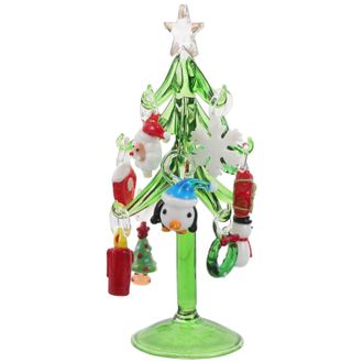 Angoily Kristallglas Weihnachtsdeko f&uuml;r Tisch Miniatur-glasfiguren als Schmuck f&uuml;r Weihnachten Kristall-Weihnachtsbaum als Tischdeko Mini-baumschmuck aus Kris