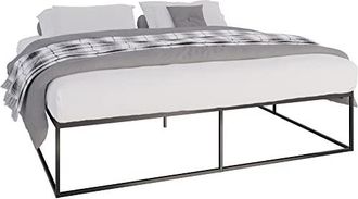 Clp Cadre De Lit en Métal ScalaI I Sommier A Lattes Métallique I Largeur 100, 180, 200 cm I Capacité De Charge 320 Kg, Couleur:Noir, Taille:200x200x46 cm