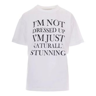 Elisabetta Franchi Femme, Tops, Blanc, Taille: 36 FR T-shirt Logo Oversize