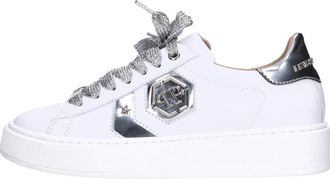 Philipp Plein Femme, Chaussures, Blanc, Taille: 40 EU Leather Baskets