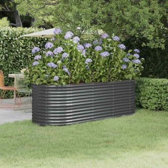 vidaXL Lit sur&eacute;lev&eacute; de jardin Acier galvanis&eacute; Anthracite vidaXL