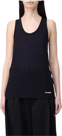 Jil Sander Femme, Tops, Noir, Taille: 40 FR Débardeur Blanc Coupe Décontractée